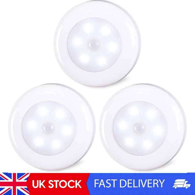 MOTION SENSOR LIGHTS Indoor, Cordless Stick On LED Puck Lights AAA ...