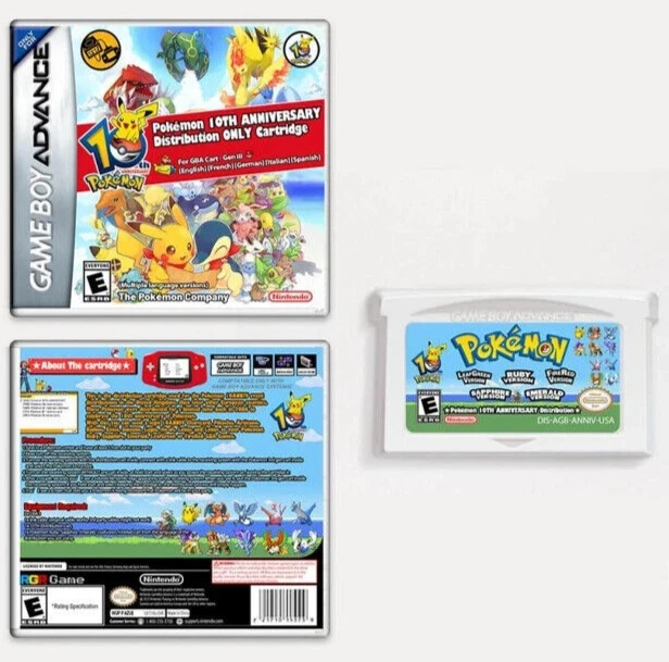 POKEMON DISTRIBUTION CARTRIDGE Game Boy Advance Pokémon Emerald, R,S,LG ...