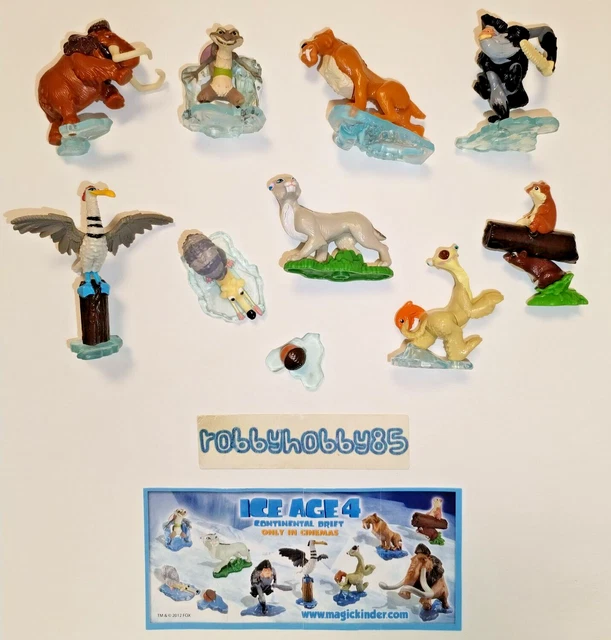 ICE AGE 4 Complete Set 9 Figures With Papers Kinder Joy Surprise Egg ...