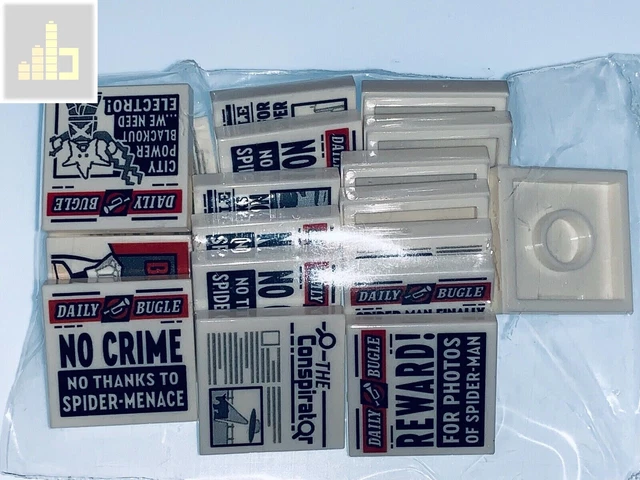 LEGO MARVEL - All 18 Printed Newspaper Tiles (From Daily Bugle Set ...