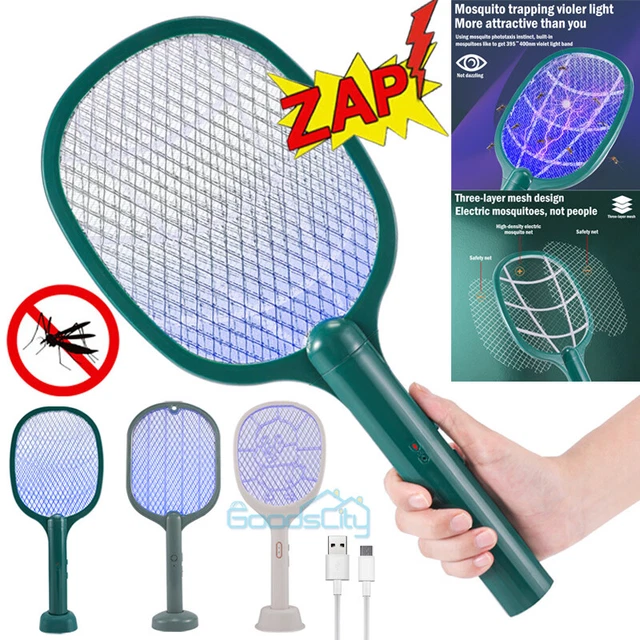 HIGH-VOLTAGE ELECTRIC FLY Swatter Rechargeable Mosquito Zapper Insect ...