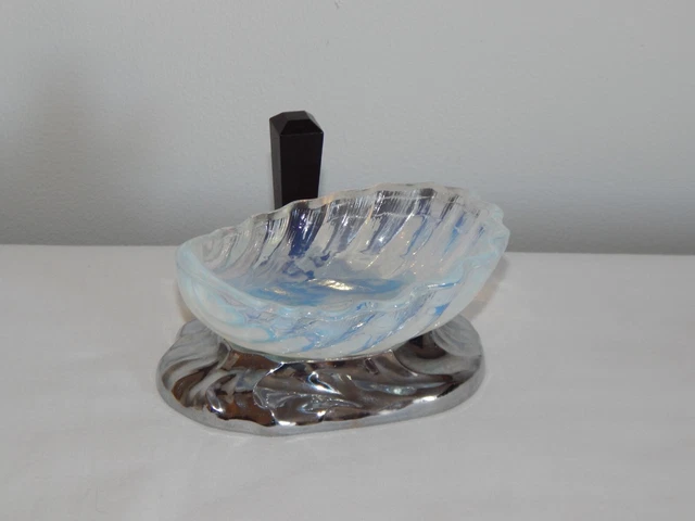 ANCIEN VIDE POCHE Baguier ? Art Déco VERRE OPALESCENT Ezan Verlux ...