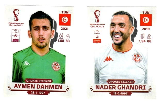 PANINI WM 2022 --UPDATE-STICKER-SET-- FIFA World Cup Qatar --Tunesien ...