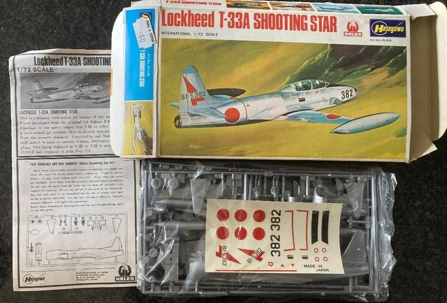 HASEGAWA 1/72 SCALE LOCKHEED T-33A SHOOTING STAR model airplane kit no ...