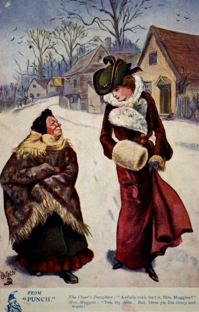 POSTCARD SEASIDE COMIC Saucy Risqué Vicar Edwardian Victorian Art Cold ...