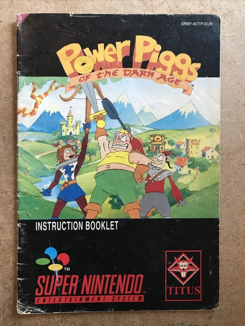 RARE NOTICE DU Jeu Super Nintendo SNES Power Piggs Of The Dark Age SNSP ...
