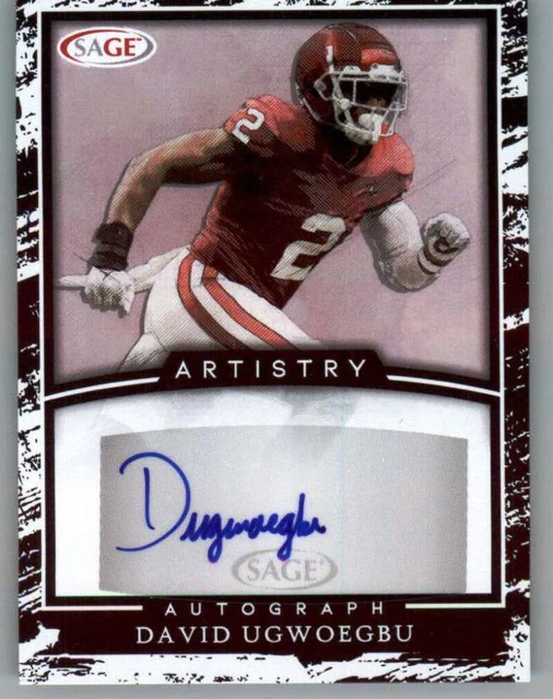 2022 SAGE ARTISTRY Autograph White/Black Border David Ugwoegbu RC ...