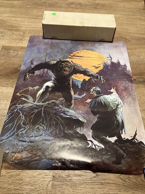 ORIGINAL 1980 FRANK Frazetta Poster WereWolf, Wolfman, Dracula 23 x17 £ ...