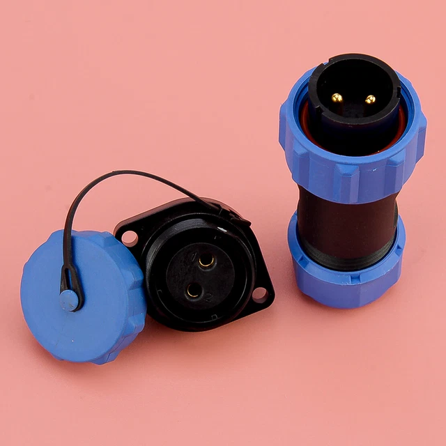 SP21 30A 2-PIN Bulkhead Waterproof Connector Plug Socket Aviation ...
