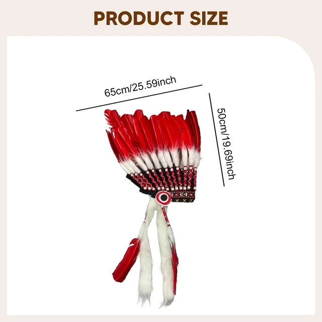 INDIAN NATIVE CHIEF Headdress Decorative Cosplay Costume Photo Props ...