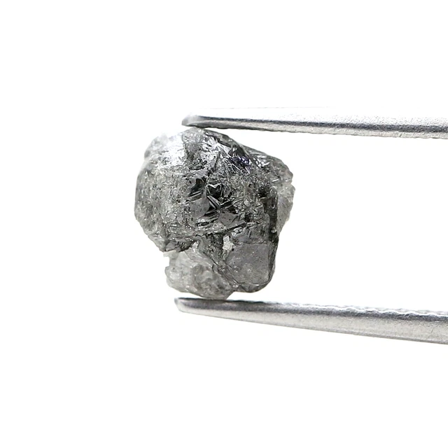 RARE RAW DIAMOND 1.87Tcw Gray Sparkling Natural Polyhedron Shape For ...