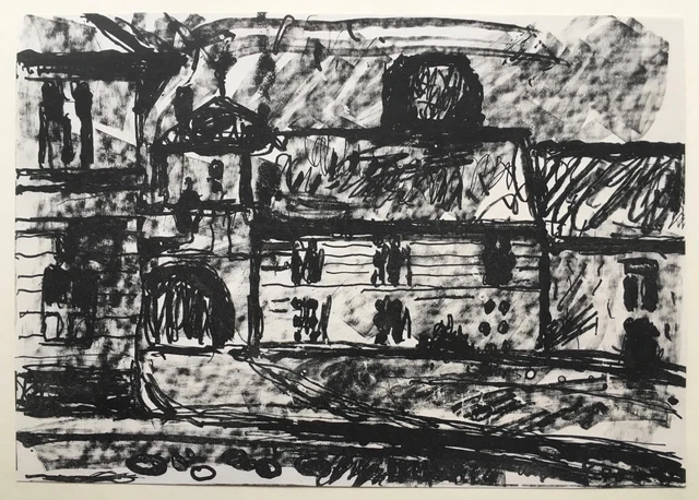 ALBERT WIGAND: HOUSES - Orig. Zincography around 1970 - GDR art East ...