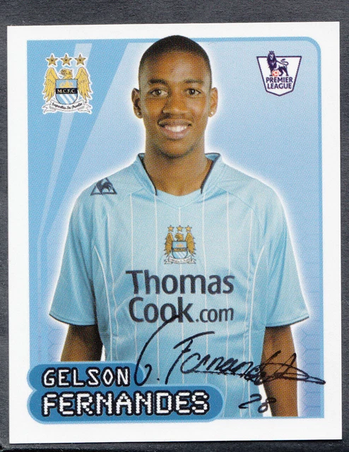 MERLIN FOOTBALL- 2008 Premier League Sticker No 351 - Fernandes - Man ...