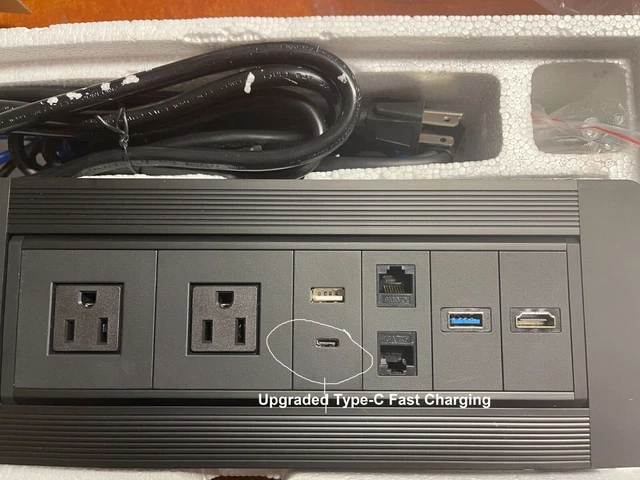 POWER GROMMET DATA Center HDMI/Power Outlet/CAT 6/USB/Type-C-Conference ...