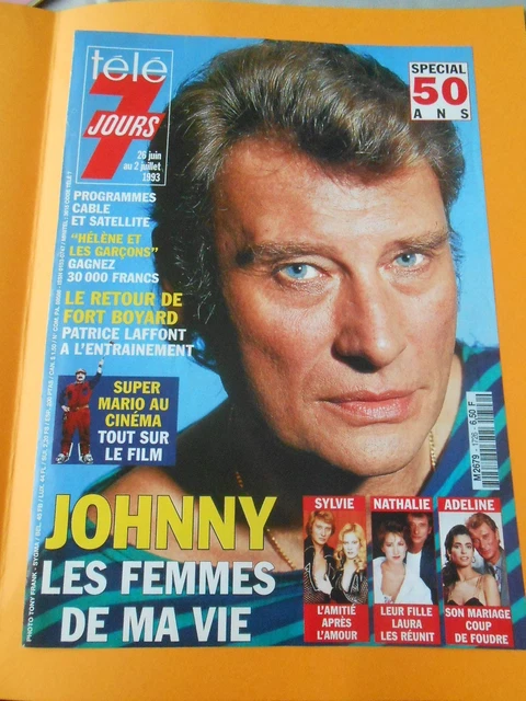 COUPURE PRESSE CLIPPING 1993 Johnny couverture télé 7 jours EUR 4,00 ...