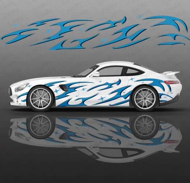 FLAME CAR DECALS; Flame Racing Sport Livery Decal For Both Sides Of Car ...