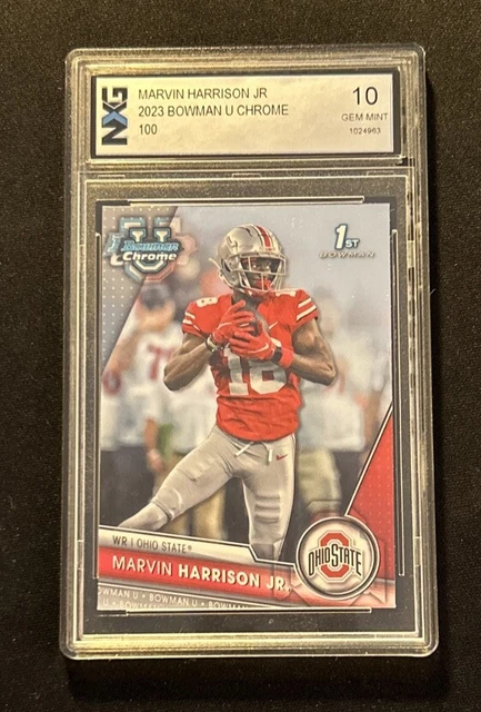 MARVIN HARRISON JR 2023 Bowman Chrome 1st #100 Rookie RC Graded NXG 10 Gem Mint $28.61 - PicClick CA