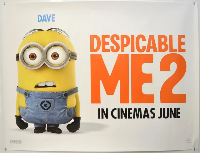 DESPICABLE ME 2 (2013) Original Cinema Quad Movie Poster - Dave Teaser ...