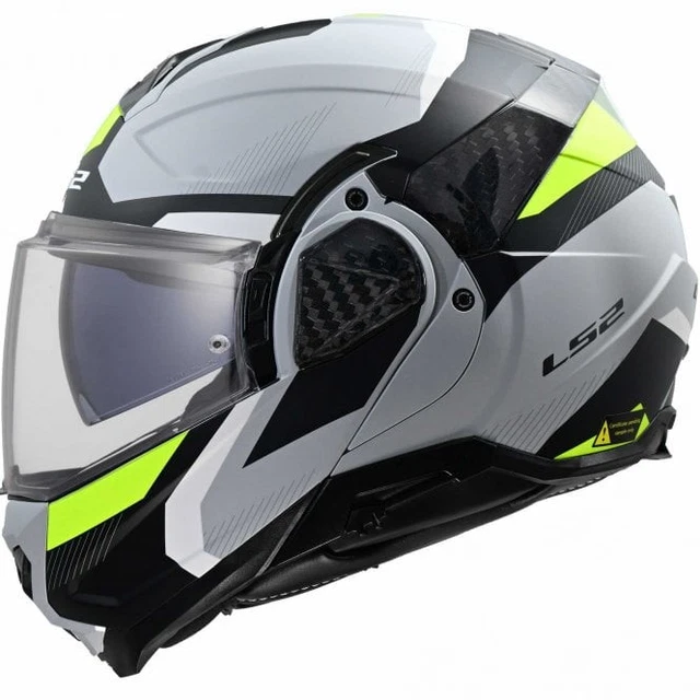 LS2 FLIP/MODULAR HELMET - FF910 Advant 2 TRIPLE (Light Grey/High-Vis ...