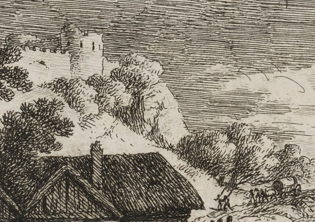 GEHÖFT VOR BURGRUINE, um 1800, Rad. Rokoko Architektur Unbekannt (18 ...