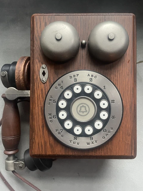 WESTERN ELECTRIC VINTAGE Wood Wall Phone Push button Dial 70s 80s ...