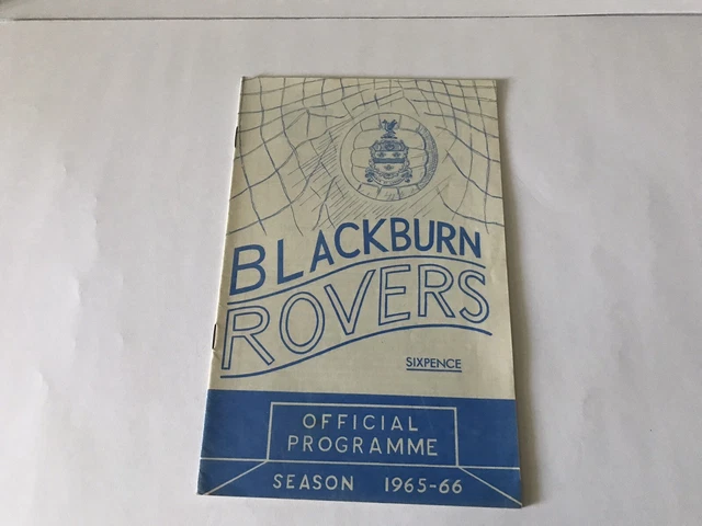 BLACKBURN ROVERS V Aston Villa 1965/6 Season Division One Football ...