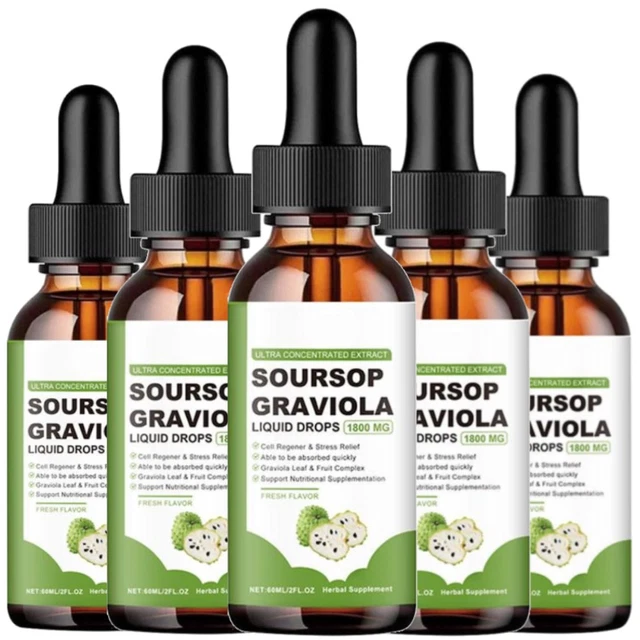 100% PURE ORGANIC Soursop Extract, Tindedly Soursop Liquid Drops ...