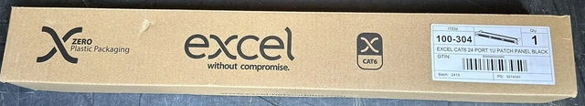 EXCEL 24-PORT CAT6 Unshielded Patch Panel, 1U, Rackmount , Black (100 ...