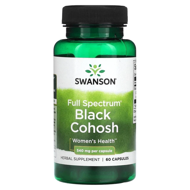 SWANSONS, BLACK COHOSH, 540 mg, 60 Capsules Hormonal Balance Menopause ...