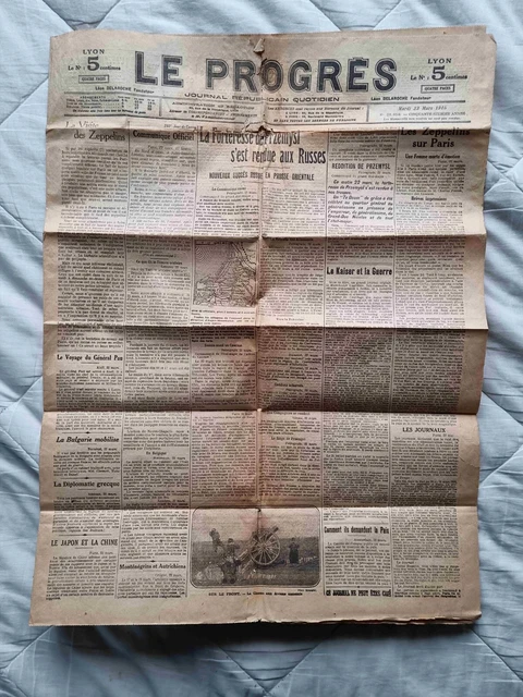 ANCIEN JOURNAL LE Progres Lyon 1915 Ww1 Publicite Pastille Valda EUR 9 ...