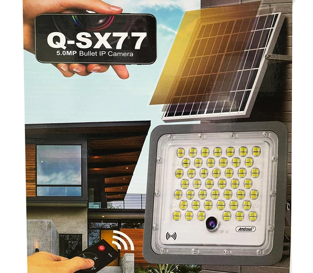 FARO LED TELECAMERA Wi-Fi PTZ 450w Luce Fredda Energia Solare Sensore ...