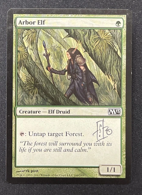 MTG ARBOR ELF-ARTIST Signé - Magic 2013 Magic the Gathering Card 160 ...