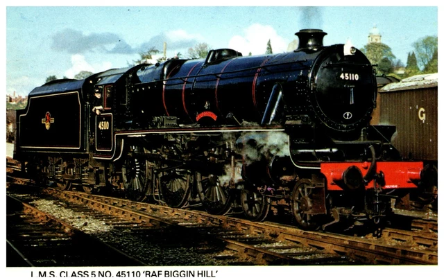 POSTCARD STEAM RAILWAY Locomotive LMS Class 5 No. 45110 RAF Biggin Hill ...
