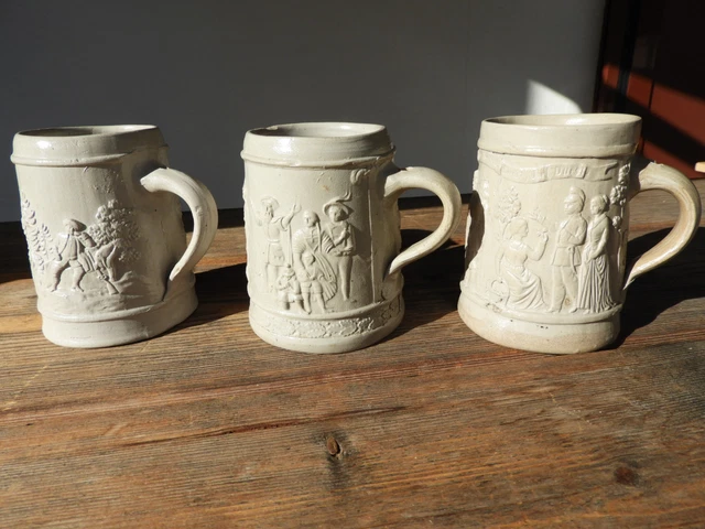 4X BEER JUG stoneware model jug Regensburg figure jug beer stone tin ...