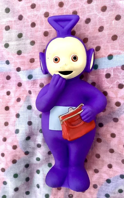 TELETUBBIES TINKY WINKY 8” Plastic Toy With Handbag Vintage 1996 ...