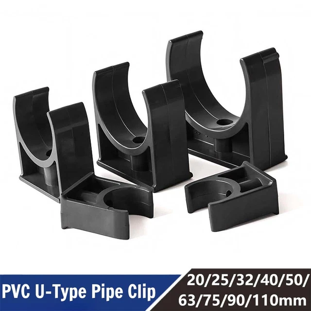 U-TYPE PVC PIPE Clips Open Pipe Clips ID 20mm - 110mm Fixed Pipe Clamp ...
