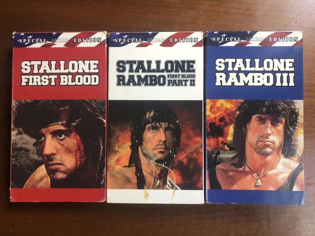 RAMBO FIRST BLOOD Trilogy Vhs Lot Rare Sylvester Stallone Action Videos ...