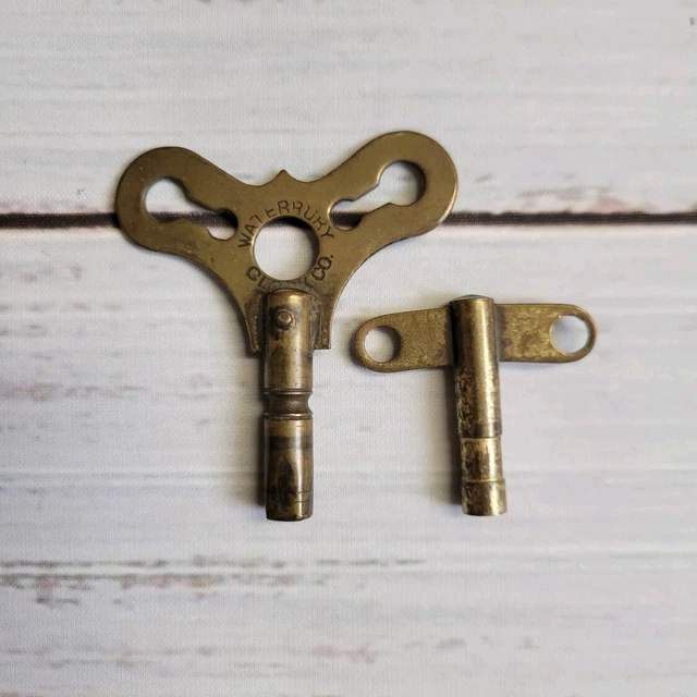 VINTAGE WATERBURY CLOCK Co. Winding Key Made In USA Set Of 2 £14.24 ...