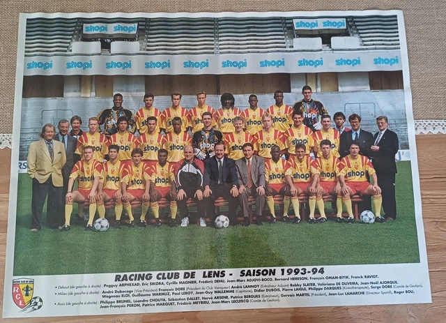 ANCIENNE AFFICHE FOOTBALL Racing Club De Lens Saison 1993 - 94 EUR 15 ...