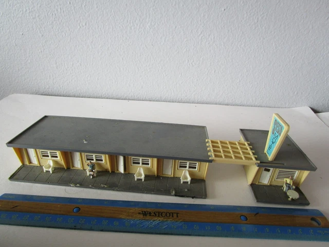VINTAGE BUILT HO 1/87 Scale Mid Century Motel Hotel Building For Train ...