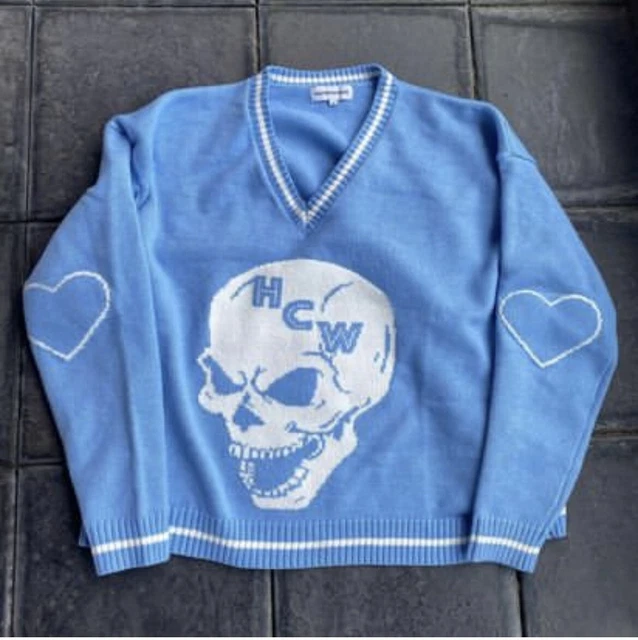 HEAVEN CAN WAIT Blue Knitted Cardigan HCW 50.00 PicClick UK