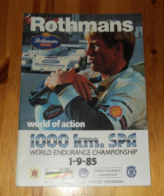 PROGRAMM 1985 WEC 1000 km Spa Francorchamps fatal accident Stefan ...
