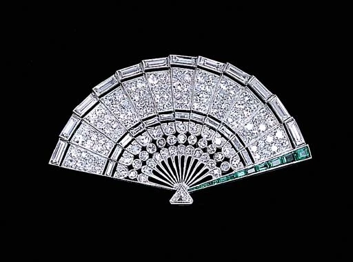 OLD JAPANESE FAN Design Bright Aquamarine With Baguette & Round Cut CZ ...