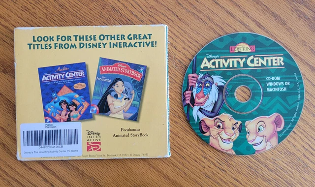 DISNEY'S ACTIVITY CENTER The Lion King PC Game Software $29.99 ...