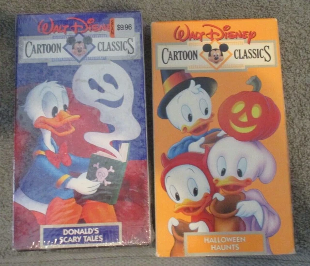 Walt Disney Vhs Cartoon Classics Lot Donalds Scary Tales And Halloween