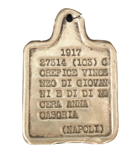 PIASTRINA MILITARE ITALIANA Seconda Guerra Mondiale. EUR 70,00 ...