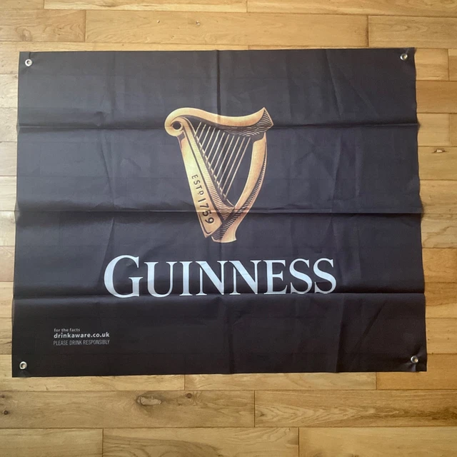 BRAND NEW LARGE Guinness Draught Beer Flag Banner Pub home bar 38 x 31 ...