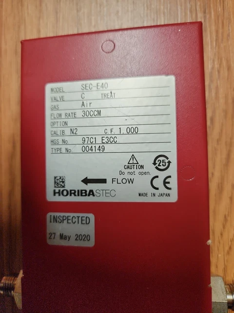 ONE STEC HORIBA Mass Flow Controllers Model SEC E40 calibrated for Air ...