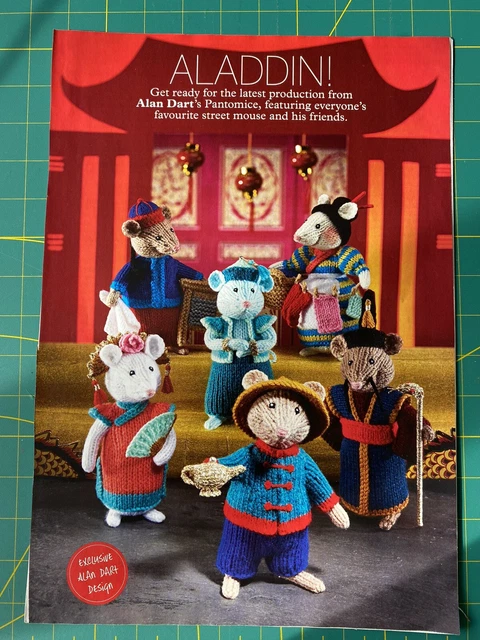 ALAN DART DK Knitting Pattern Aladdin Pantomime Mice Knit Soft Toy ...