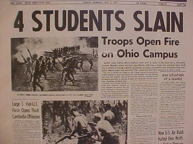 VINTAGE NEWSPAPER HEADLINE Vietnam War Kent State Oh Soldiers - PicClick UK